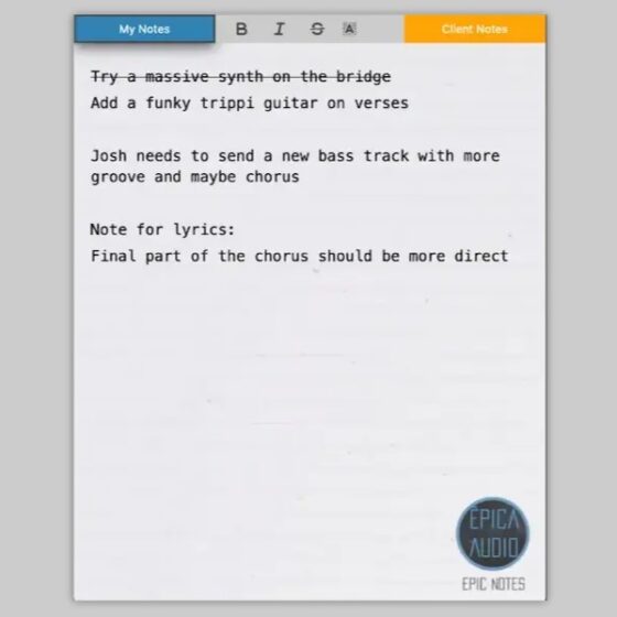 Epica Audio「Epic Notes」頭の中の情報”を整理するだけで、音楽制作の効率は劇的に上がる！制作に集中したいのに、メモの管理が ...