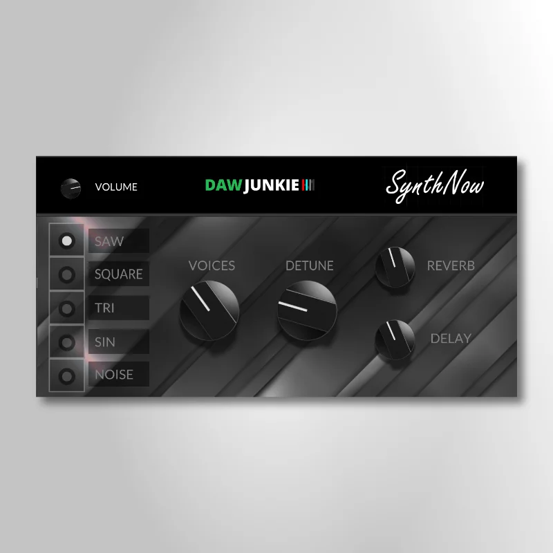 DAWJunkie「SynthNow – Mini-Synth」音作り初心者でも迷わず操作できるシンプルなUI設計！5種類の波形と直感的なノブ ...