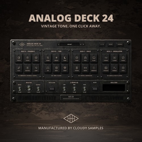Cloudy Samples「Analog Deck 24」アナログ感とヴィンテージテイストを手軽に追加できる、24種類のエフェクトを搭載した ...